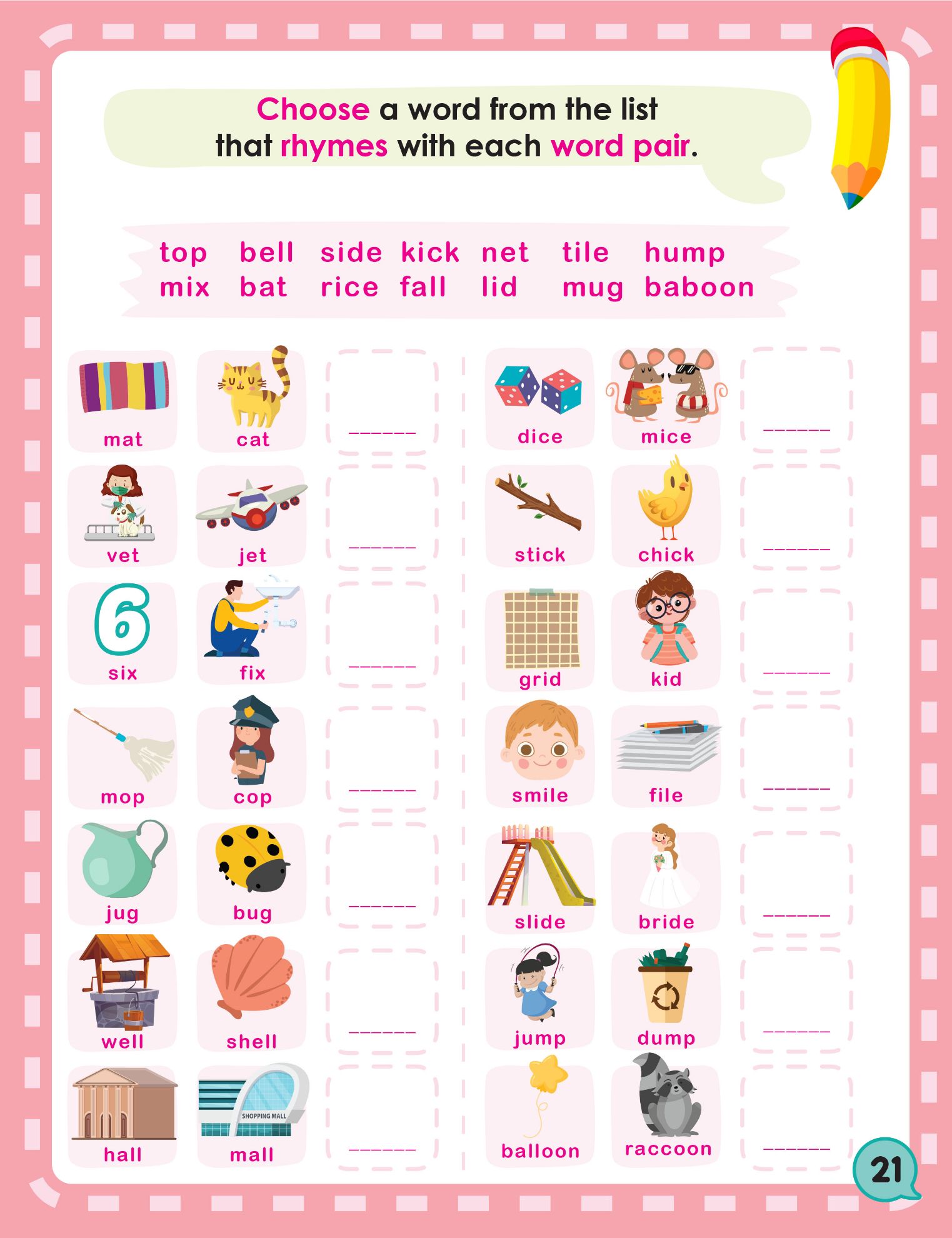 Learning is Fun. SMART KIDS SIMPLE ENGLISH-RHYMING WORDS