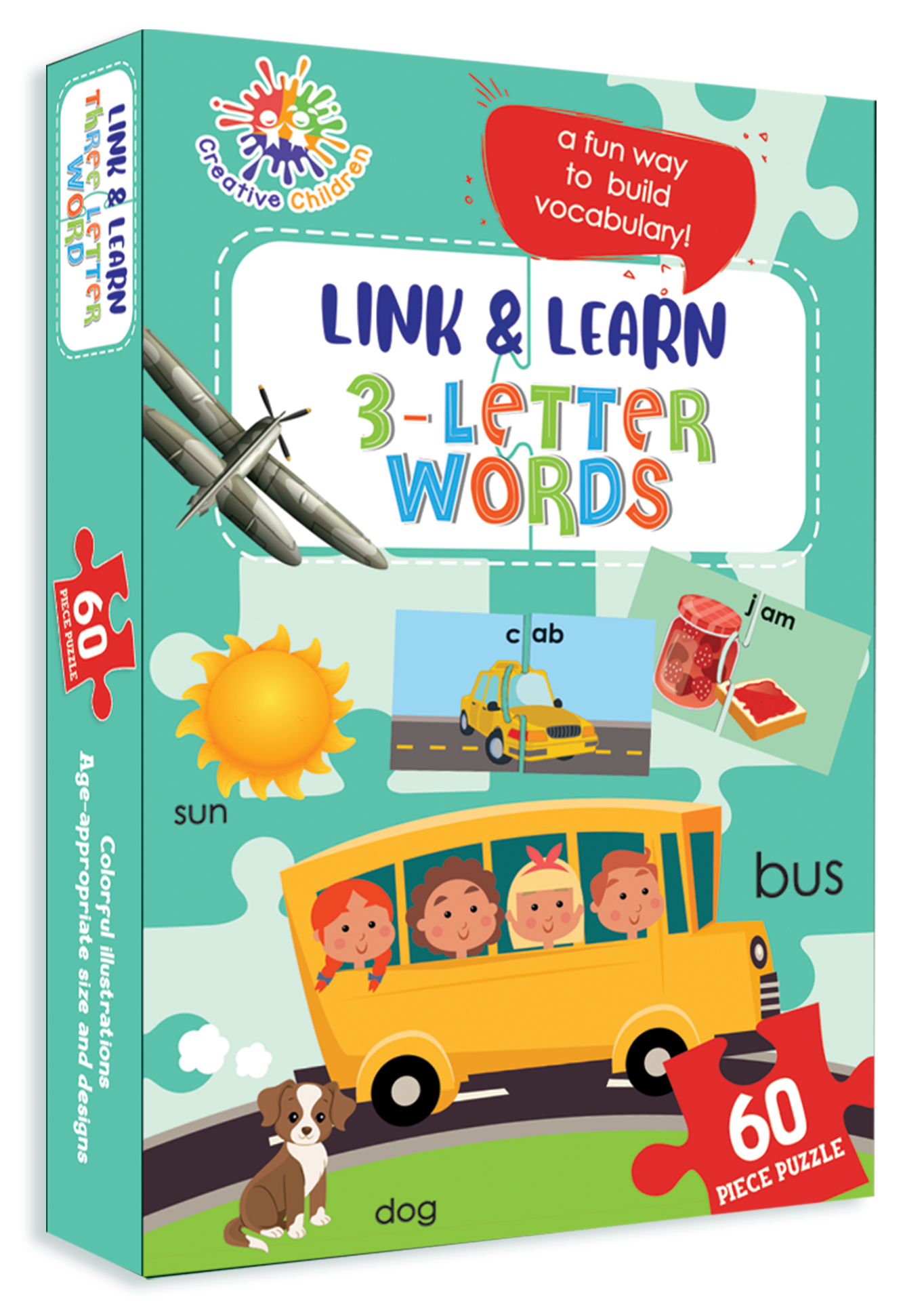 Learning is Fun. CREATIVE CHILDREN LINK & LEARN-3-LETTER WORDS